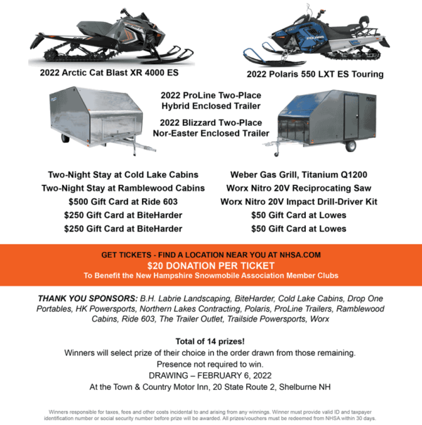 2022 NHSA Super Raffle • NH Snowmobile Association